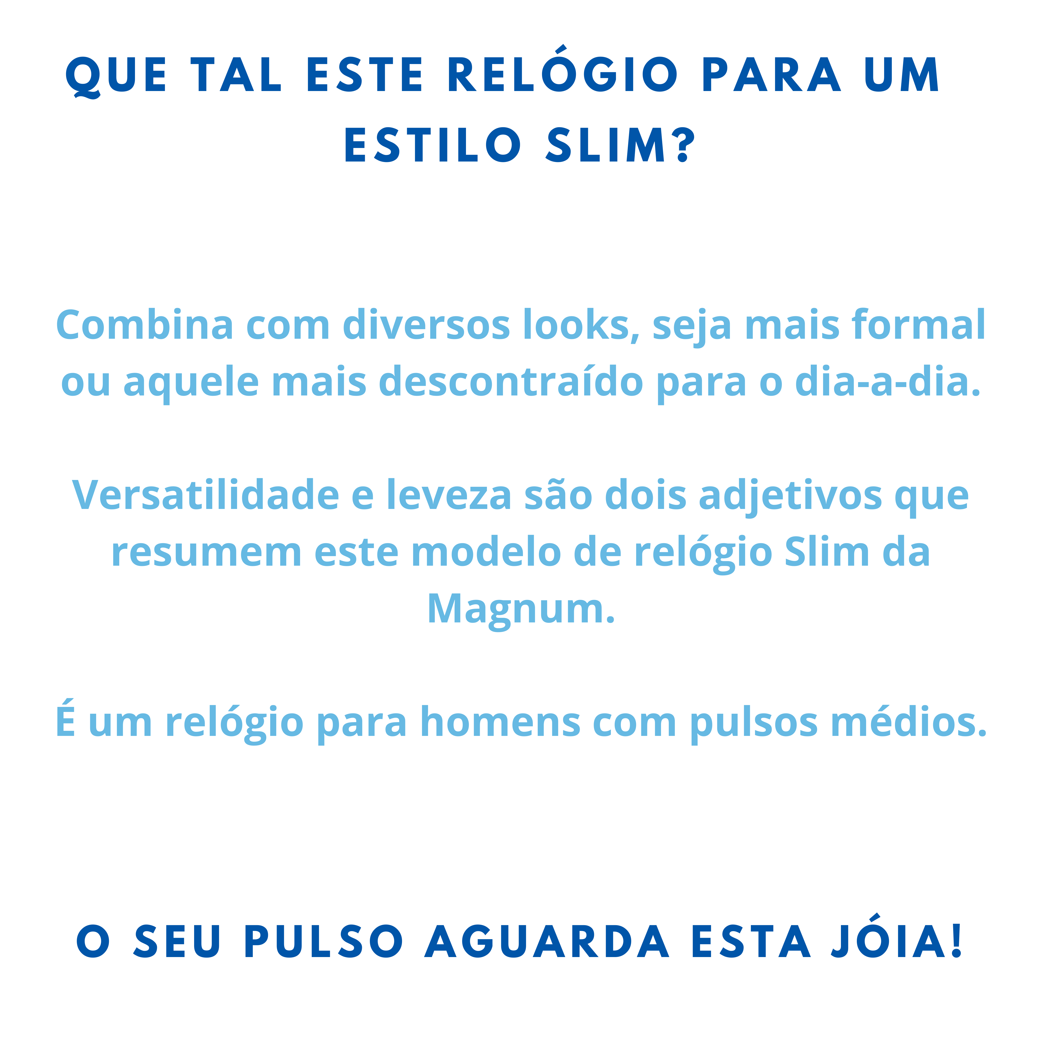 Relógio Masculino Ultra Fino Slim Magnum - MSTIME RELÓGIOS